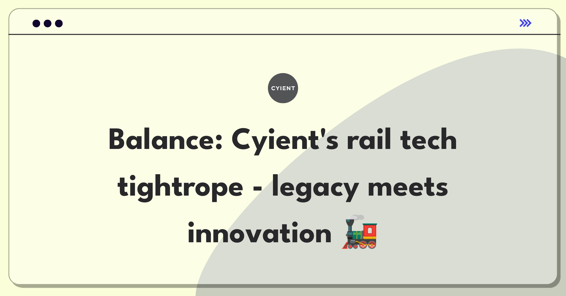 Cyient Rail Tech Balance | Product Trade-Off Interview - NextSprints