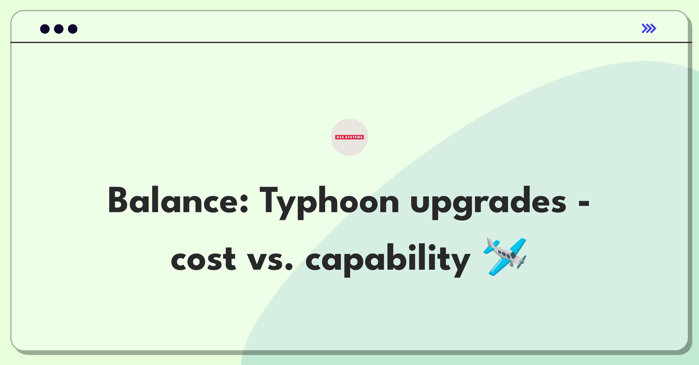 BAE Systems Typhoon Upgrade Tradeoff | Product Strategy Case - NextSprints