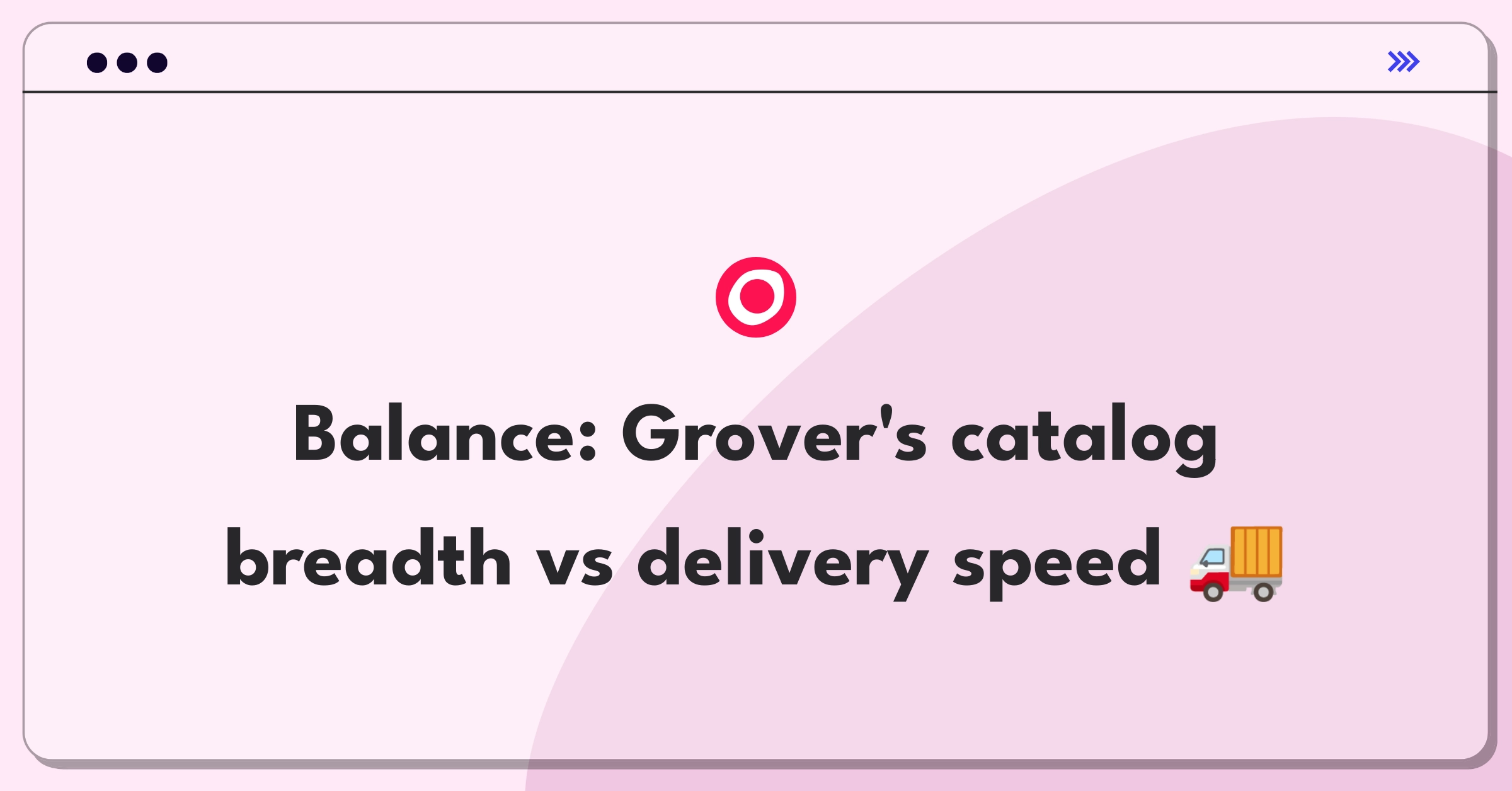 Grover Product Catalog vs Delivery Speed | Trade-Off Analysis - NextSprints
